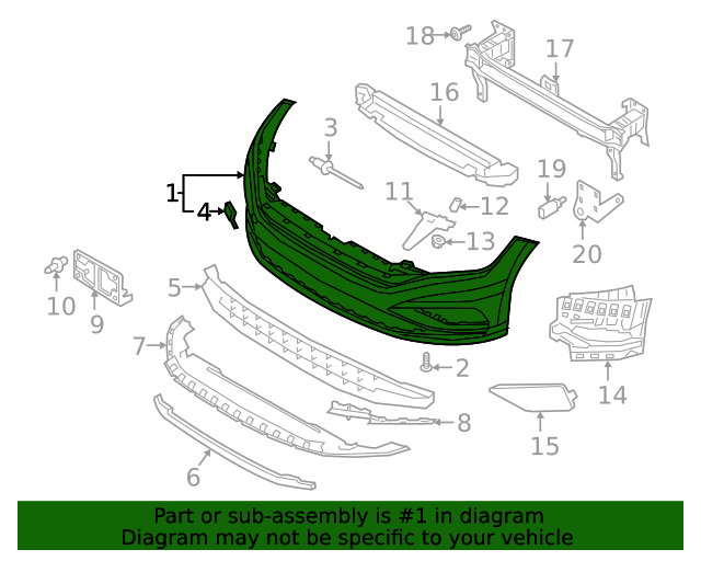 2019-2021 Volkswagen Jetta Bumper Cover (Unpainted) 17a807217gru ...