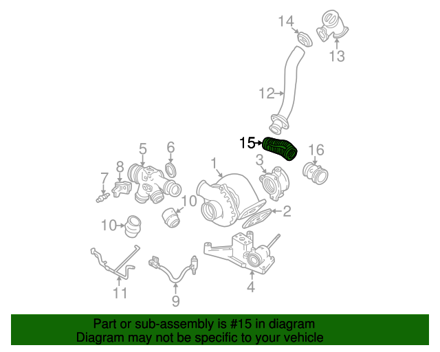1999 Ford Inlet Hose F81Z-9C681-AA | FordPartsOnSale.com
