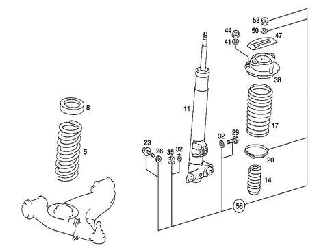 Springs and Suspension, Front for 1993 Mercedes-Benz 190 E | Mercedes ...