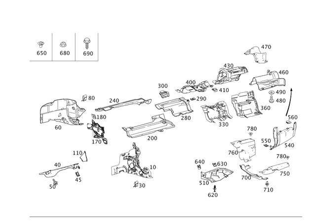 207-680-02-22 - Shielding 2012-2017 Mercedes-Benz | Mercedes-Benz Star ...