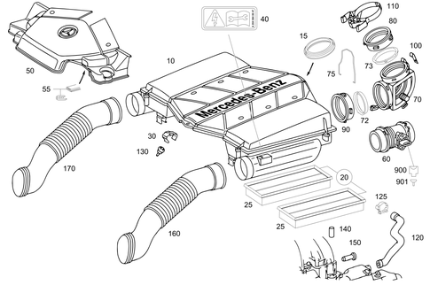 Air Intake for 1997 Mercedes-Benz SL500 | Mercedes-Benz USA Parts