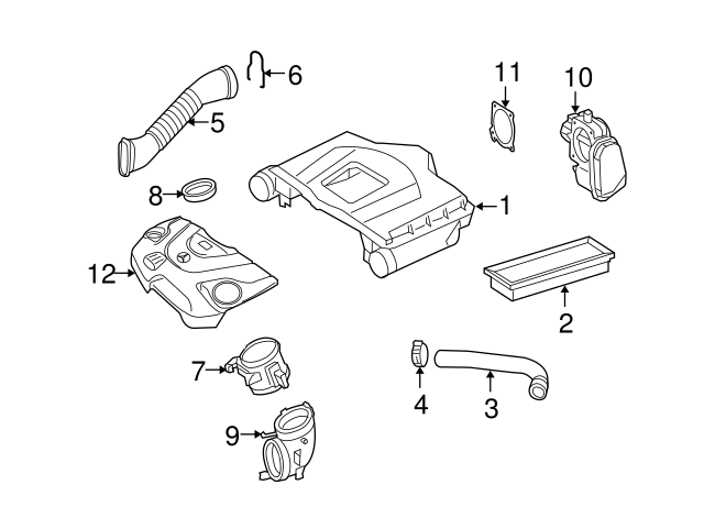 273-090-02-82 - Air Inlet Duct - 2007-2011 Mercedes-Benz ...