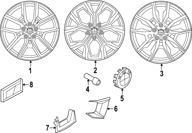 2022-2024 BMW Bmw Oem 860m Wheel In Midnight Grey W/ Silver Inserts 19 ...