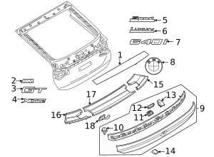 51137483595 - 2018-2019 BMW 640i xDrive Gran Turismo Finish Panel (51 ...