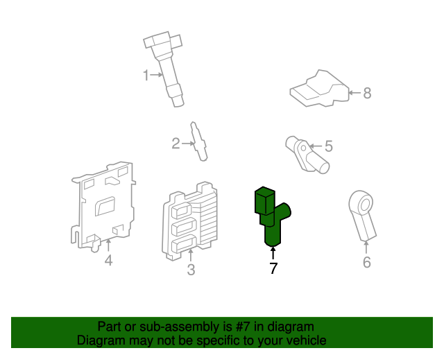 2010-2024 GM Engine Camshaft Position Sensor 12684186 GM ...