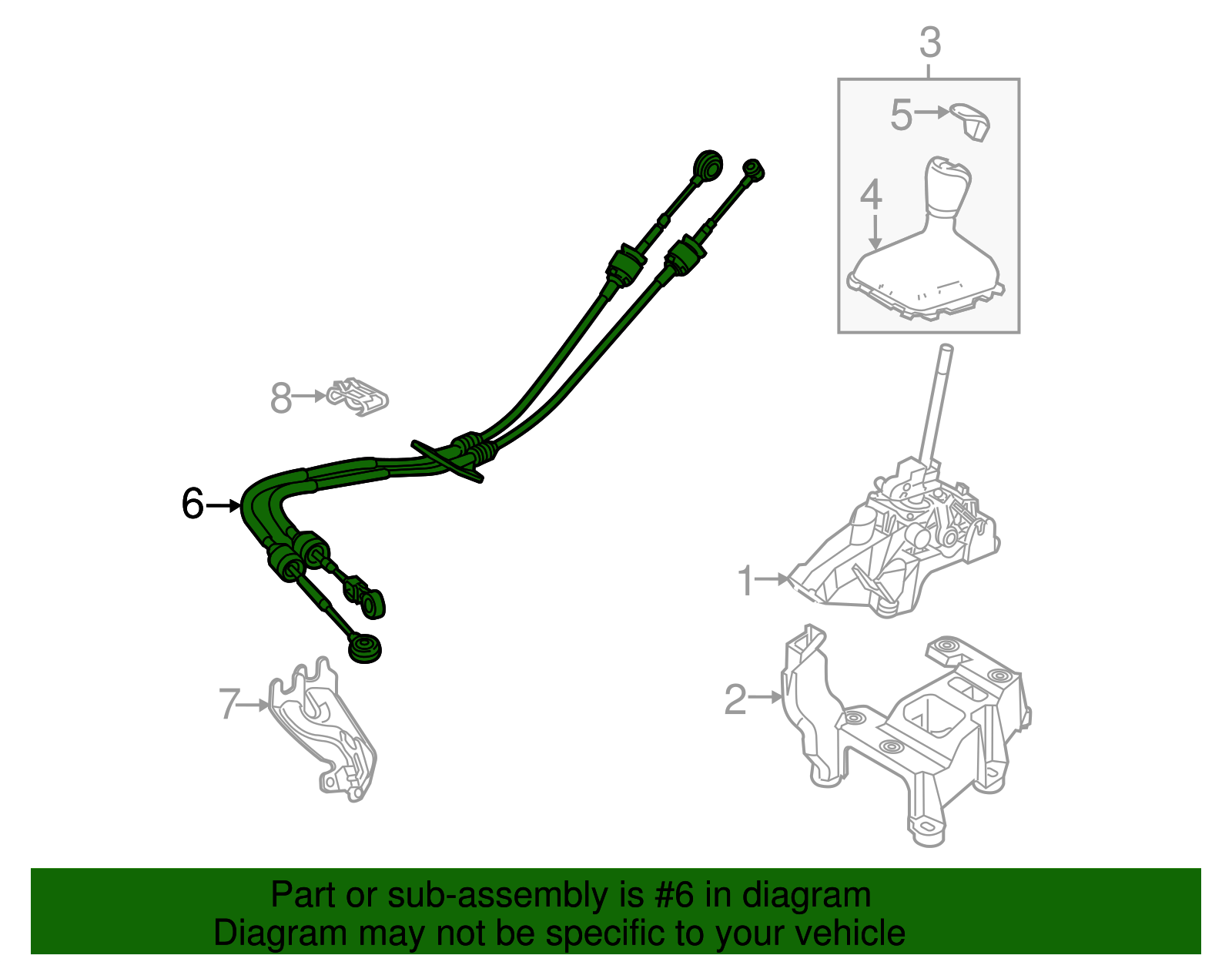 BV6Z-7E395-AJ - Shift Control Cable 2013-2018 Ford Focus | AutoNation Parts