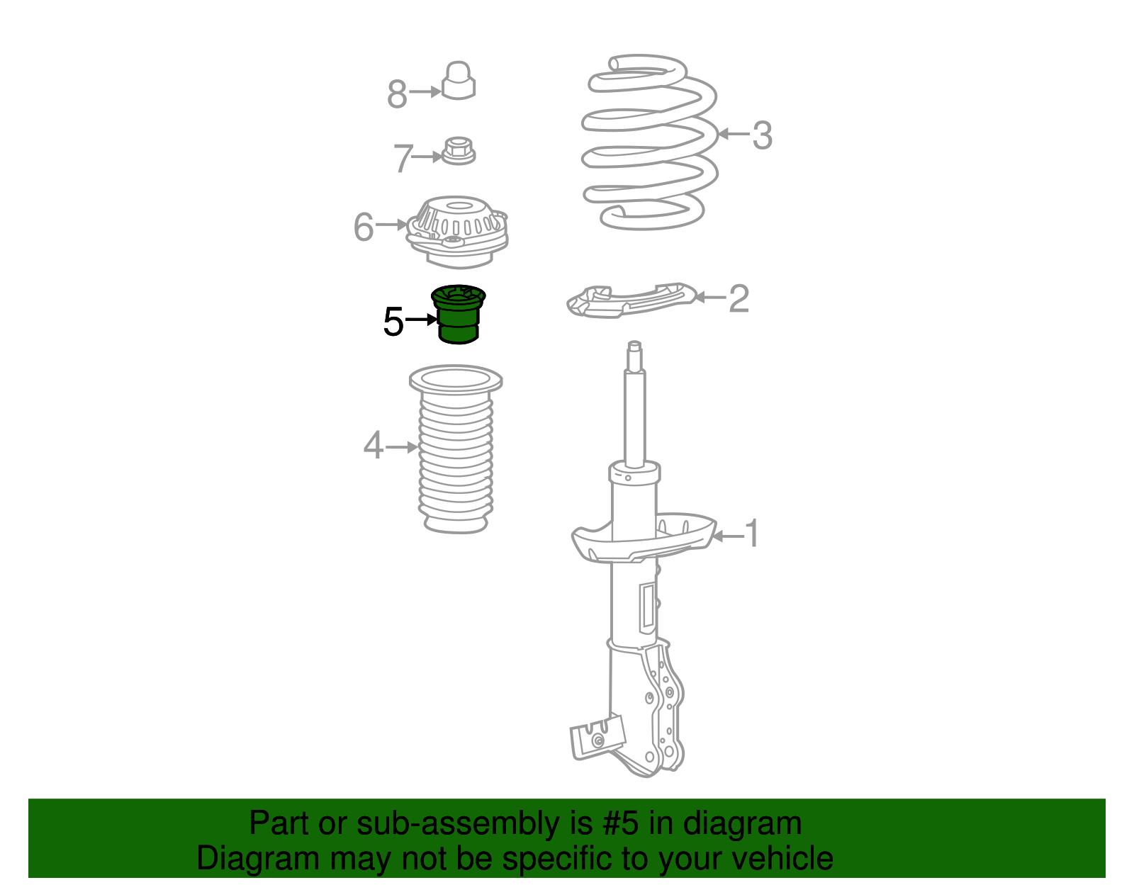 2017-2024 GM Front Suspension Strut Bumper 86778611 GM | GMPartsDirect.com