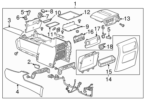Center Console for 2020 Chevrolet Suburban | GMPartsDirect.com