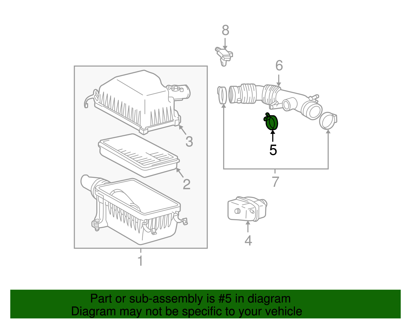 2000-2009 Toyota Air Inlet Duct Clamp 96111-10630 | Toyota Parts Center