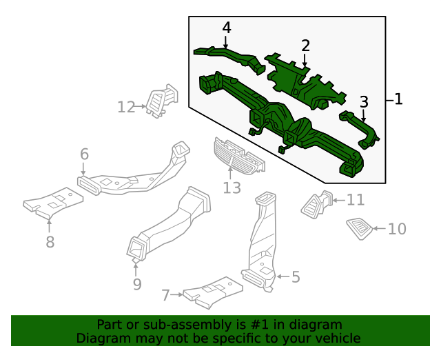 2019-2021 Hyundai Tucson Duct Assembly 97470-D3AA0 | QuirkParts