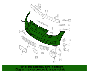 51117181308 - 2007-2010 BMW Bumper Cover (51-11-7-181-308) | BMW of ...