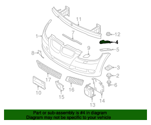 51117156555 - 2007-2013 BMW Bumper Guide (51-11-7-156-555) | BMW of ...