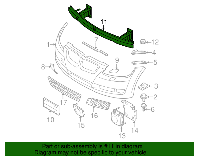 Genuine BMW 51-11-7-267-672 | Impact Bar | FREE Shipping on Most Orders ...