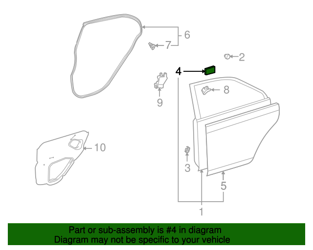 67817-47010 - Door Shell Packing - 2004-2013 Toyota | OEM Genuine ...