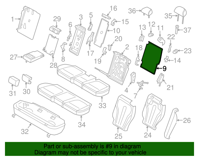 52207353678 - 2014-2018 BMW X5 Back Panel (52-20-7-353-678) | BMW of ...