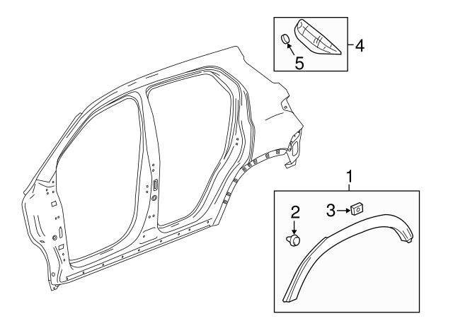 95291865 - Primed Driver Side Rear Fender Molding 2013-2022 Buick ...