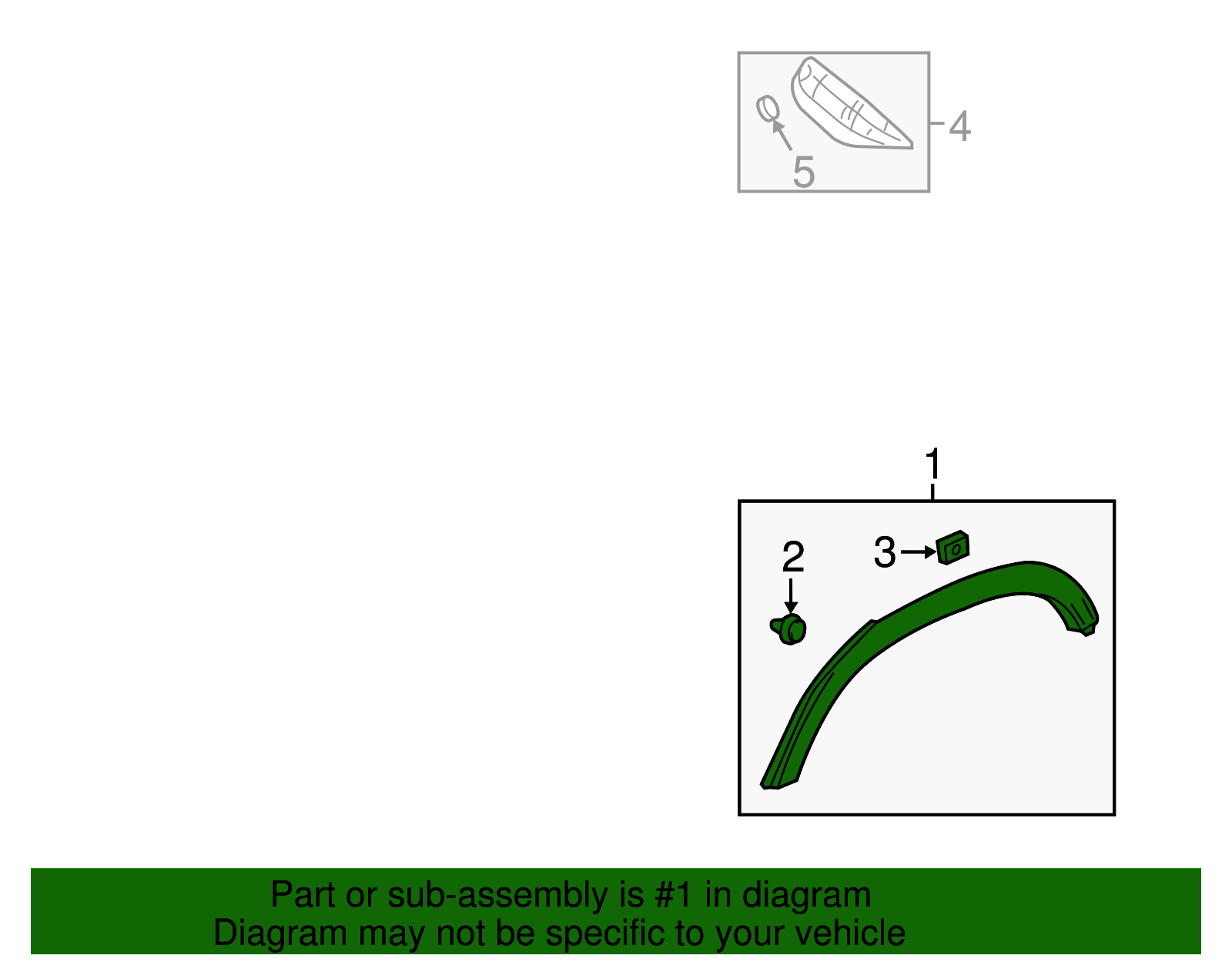 94532712 - Anthracite Rear Driver Side Wheel Opening Molding 2020-2022 ...