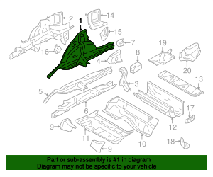 2012-2020 BMW Rear left wheelhouse, inner half 41-00-7-297-873 ...
