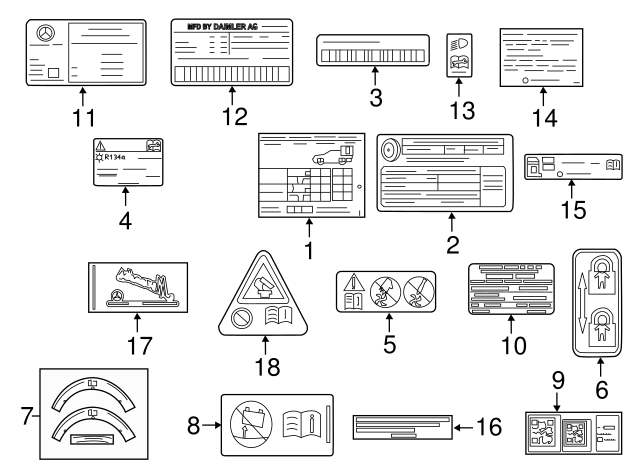 205-584-75-01 - Fuel Information Label 2015-2020 Mercedes-Benz ...
