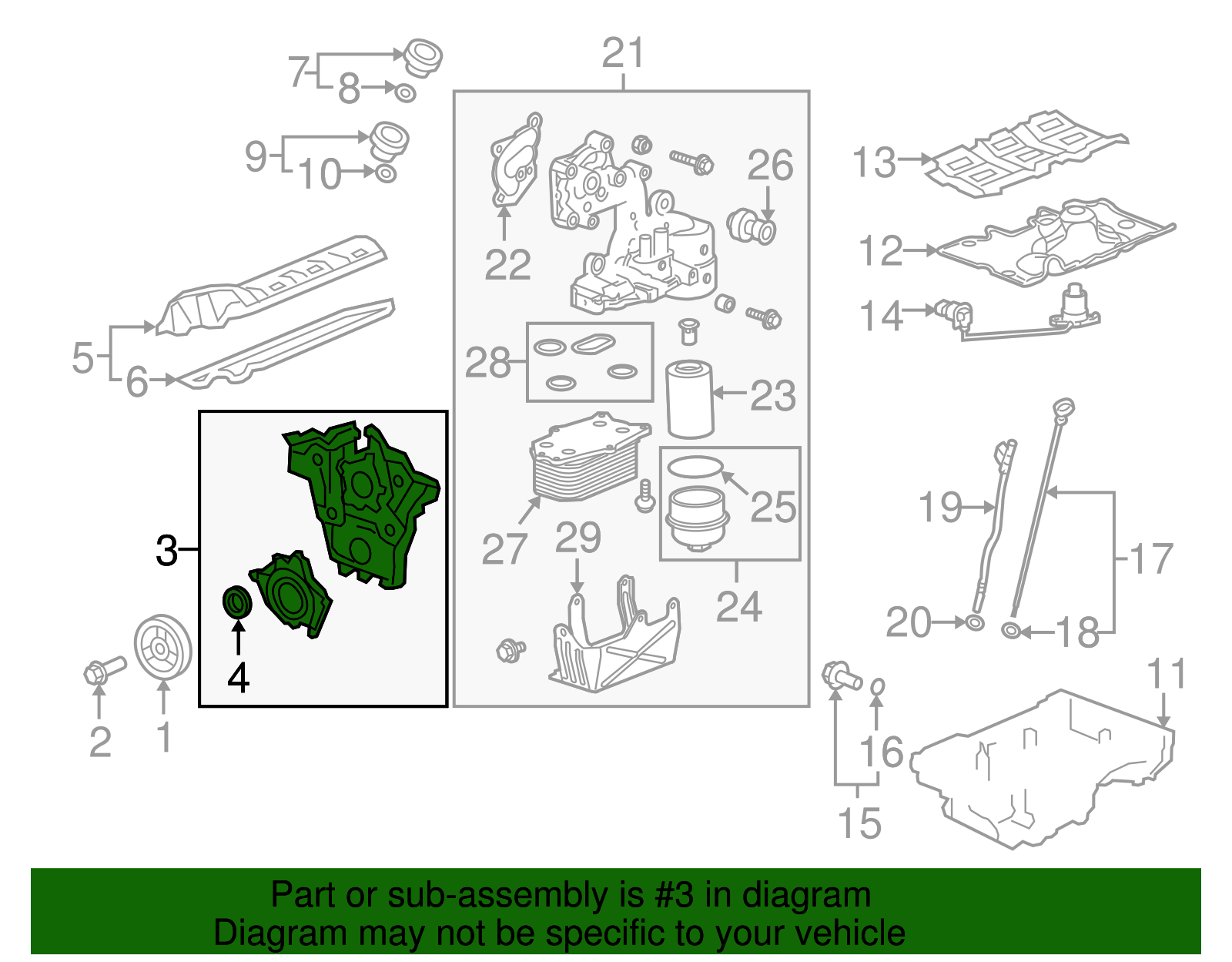 12623400 - 2010-2011 Cadillac SRX - Front Engine Cover | My GM Part