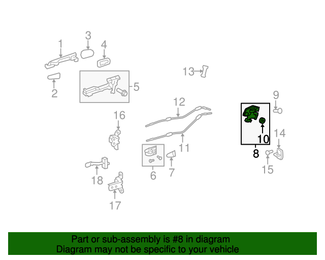 69050-06100 - Door Lock Actuator Motor 2007-2023 Toyota ...