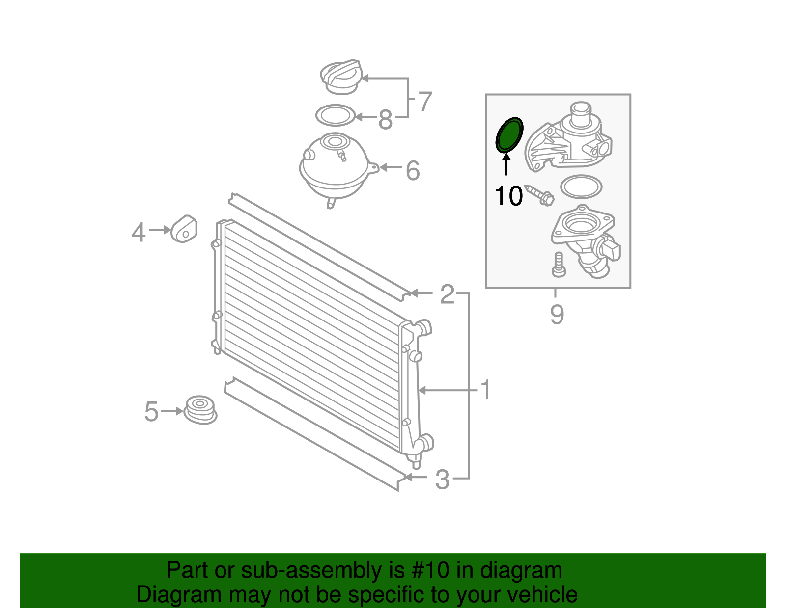 2006-2014 Volkswagen Thermostat Unit Seal 06B-121-119-B | QuirkParts