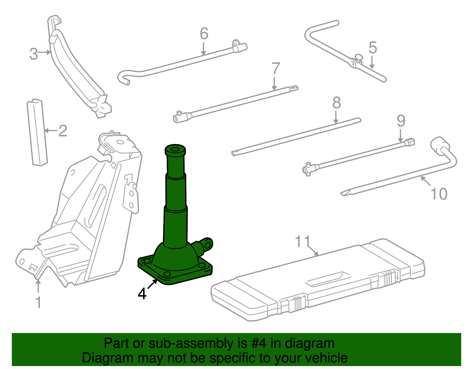2008-2021 Toyota Land Cruiser Jack 09111-60150 | Toyota Parts Center