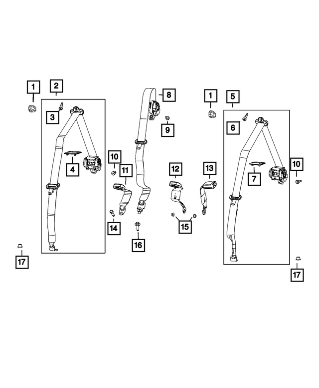 2024 Jeep Wrangler Rear Seat Buckle 7KA43TX7AA | Mopar Estores