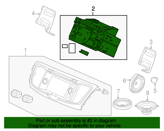 39171-T2A-A82 - Audio Unit Assembly (Alpine) - 2014 2015 Honda Accord ...