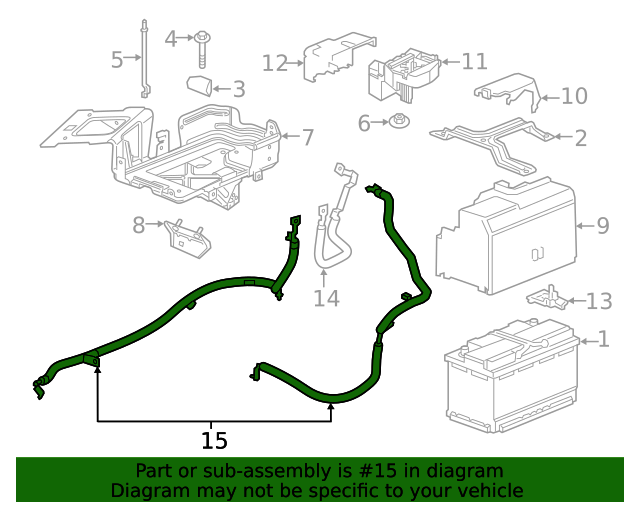 2021-2022 Buick Envision Battery Positive and Negative Cable 84887286 ...