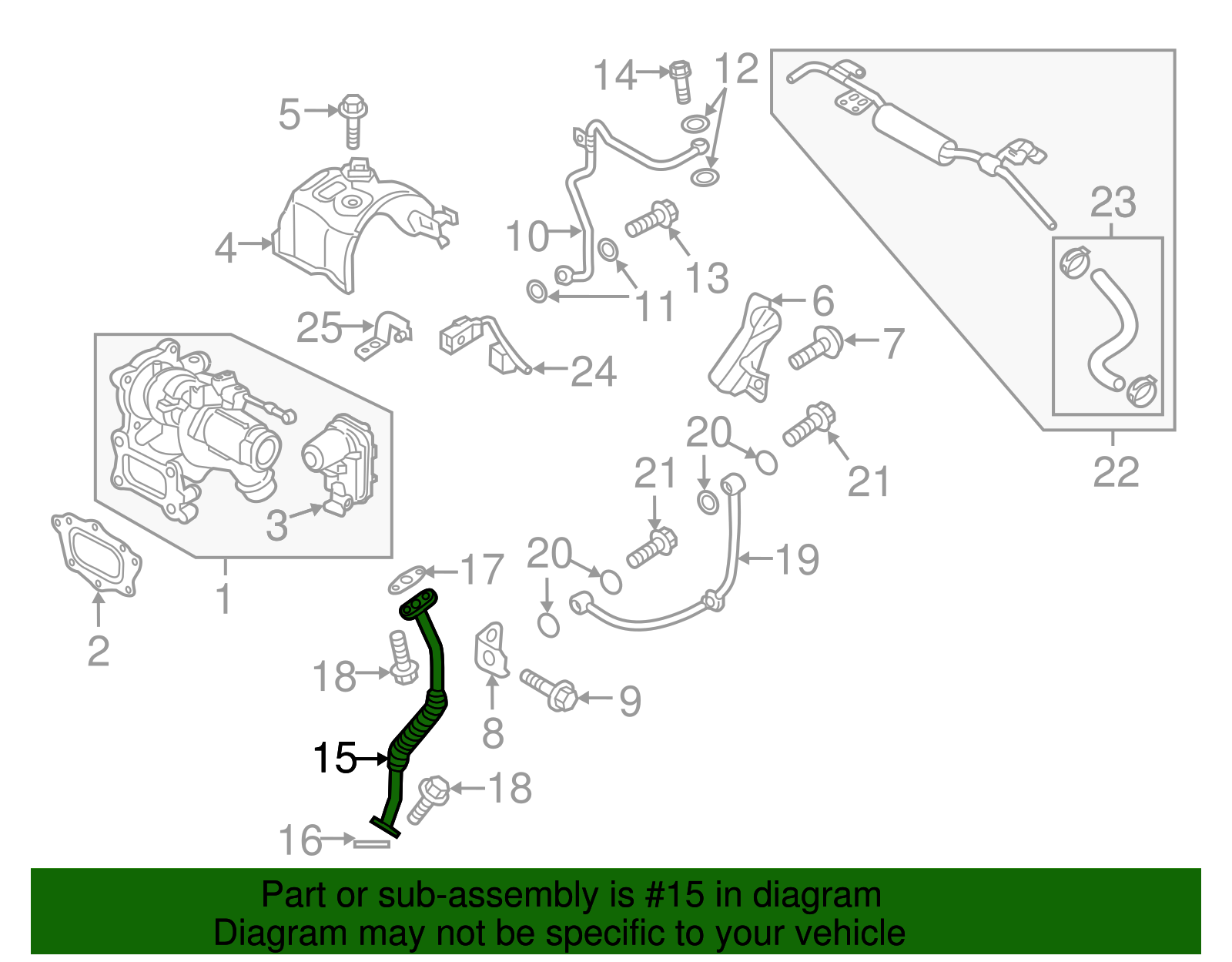 Hyundai - 28245-03010 - Oil Outlet Tube - 2017-2020 Hyundai Elantra ...