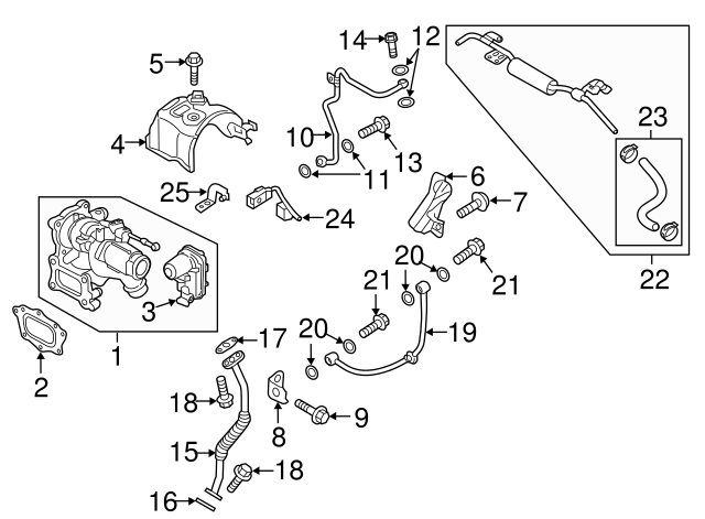 Genuine Water Inlet Tube Eye Bolt for 2017-2022 Hyundai | Part# 28253 ...