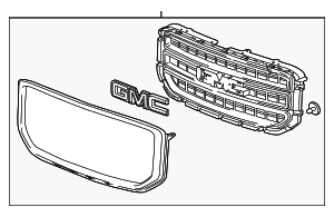 2018-2020 GMC Front Upper Grille 84722260 GM | GMPartsDirect.com