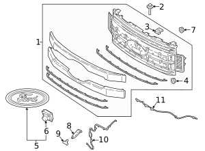 2018-2019 Ford Grille Assembly KC3Z-8200-AA | Varsity Ford