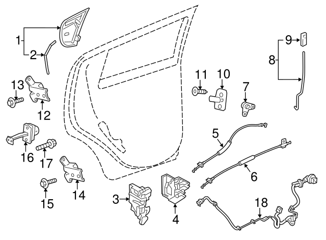 95987921 - Passenger Side Rear Exterior Door Handle 2013-2016 Chevrolet ...