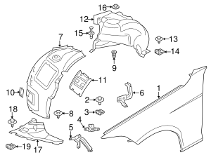 51-71-7-260-730 - Ft Fender Liner - 2014-2020 BMW | Buy BMW Parts Now