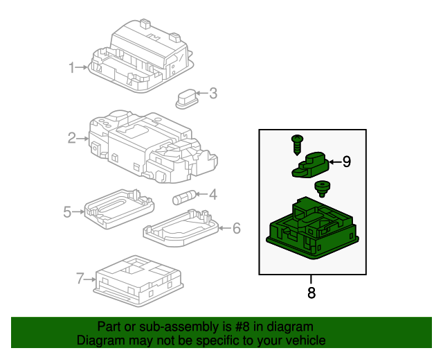 35830-T0A-A11ZA - Overhead Lamp 2012-2014 Honda CR-V | Honda Parts Online