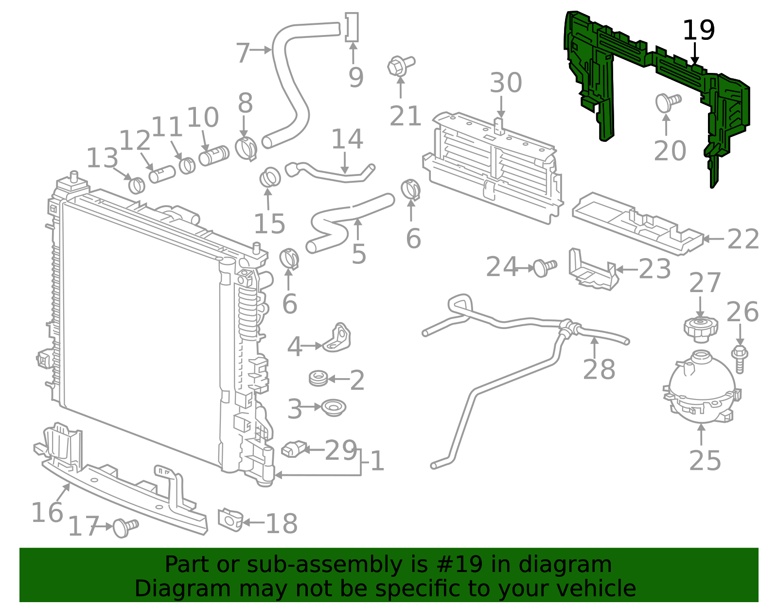 2017-2019 GMC Acadia Radiator Air Upper Baffle 84728318 | GM Parts Center