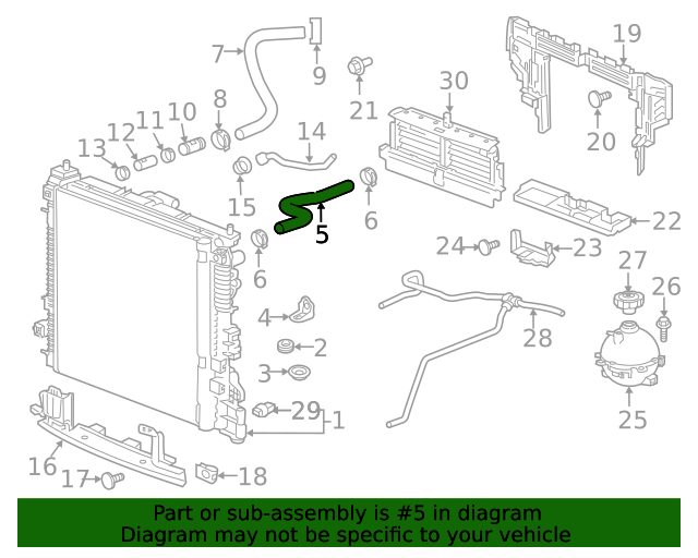 2017-2023 GM Radiator Inlet Hose 23253702 | Auto Parts Express