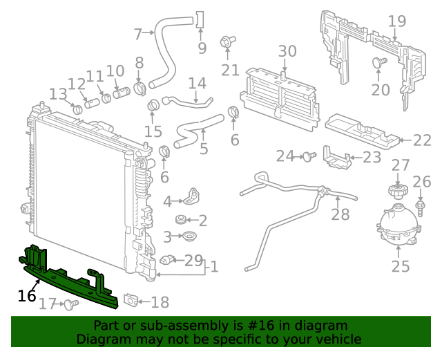 2017-2019 GMC Acadia Radiator Air Front Lower Baffle 84728287 GM ...
