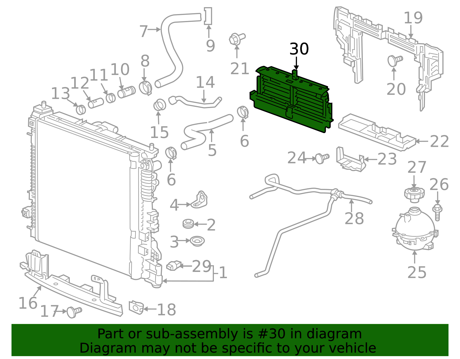 2017-2023 GMC Acadia Front Bumper Shutter (Replaces 84733814) 85524693 ...