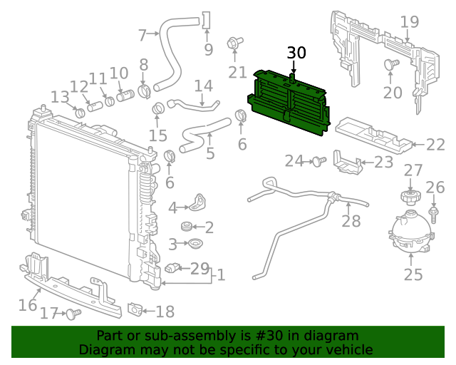 2017-2023 GMC Acadia Front Bumper Shutter (Replaces 84733814) 85524693 ...