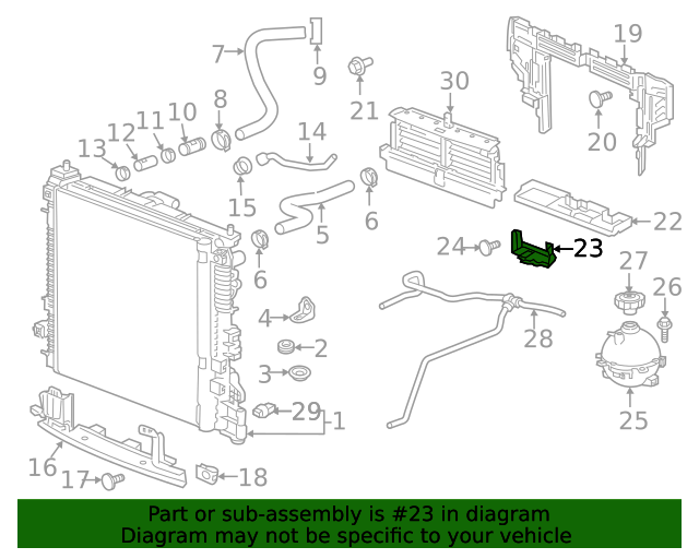 2017-2023 GMC Acadia Radiator Support Baffle 84529496 GM ...