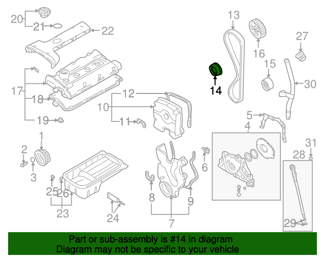 2005-2012 Hyundai Belt Tensioner 24410-23050 | OEM Parts Online