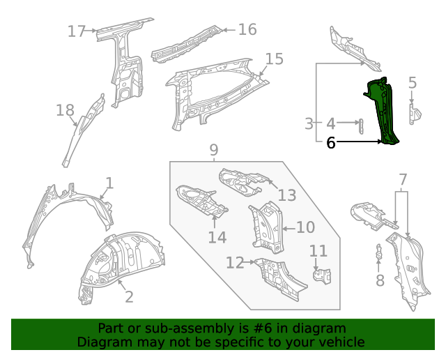 2020-2024 Toyota Highlander Tail Lamp Pocket 61622-0E080 | Toyota Parts ...