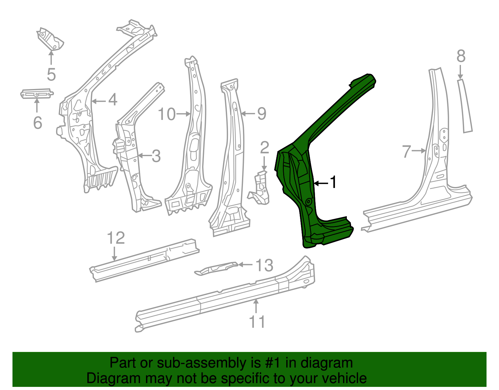 61132-52300 - High-Quality Hinge Pillar for 2012-2016 Toyota Prius C ...