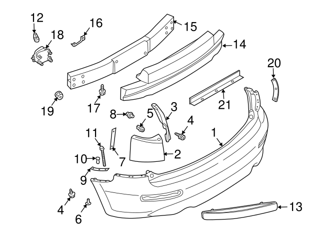 01281-01321 - Lower Bracket Fastener - 1996-2008 Infiniti | Discount ...