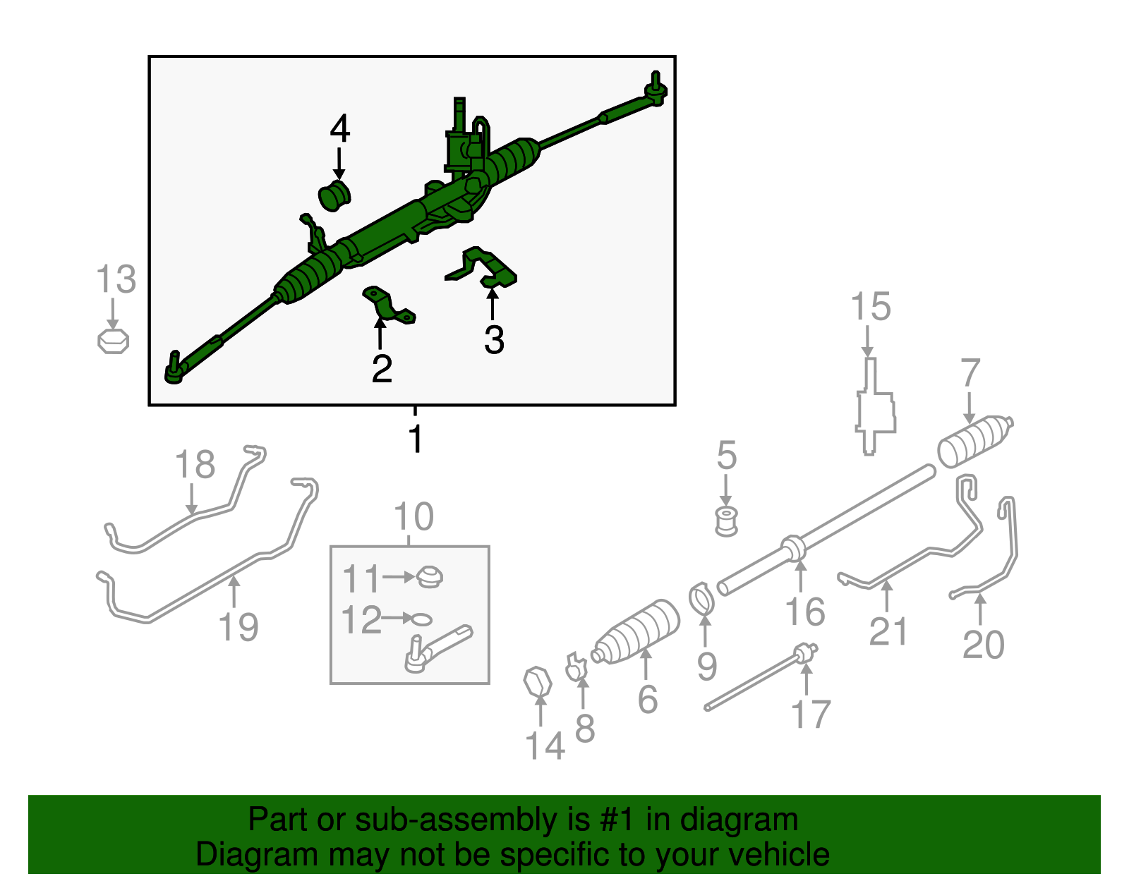 2008-2014 Subaru Impreza Steering Gear 34110FG032 | Subaru Parts For You