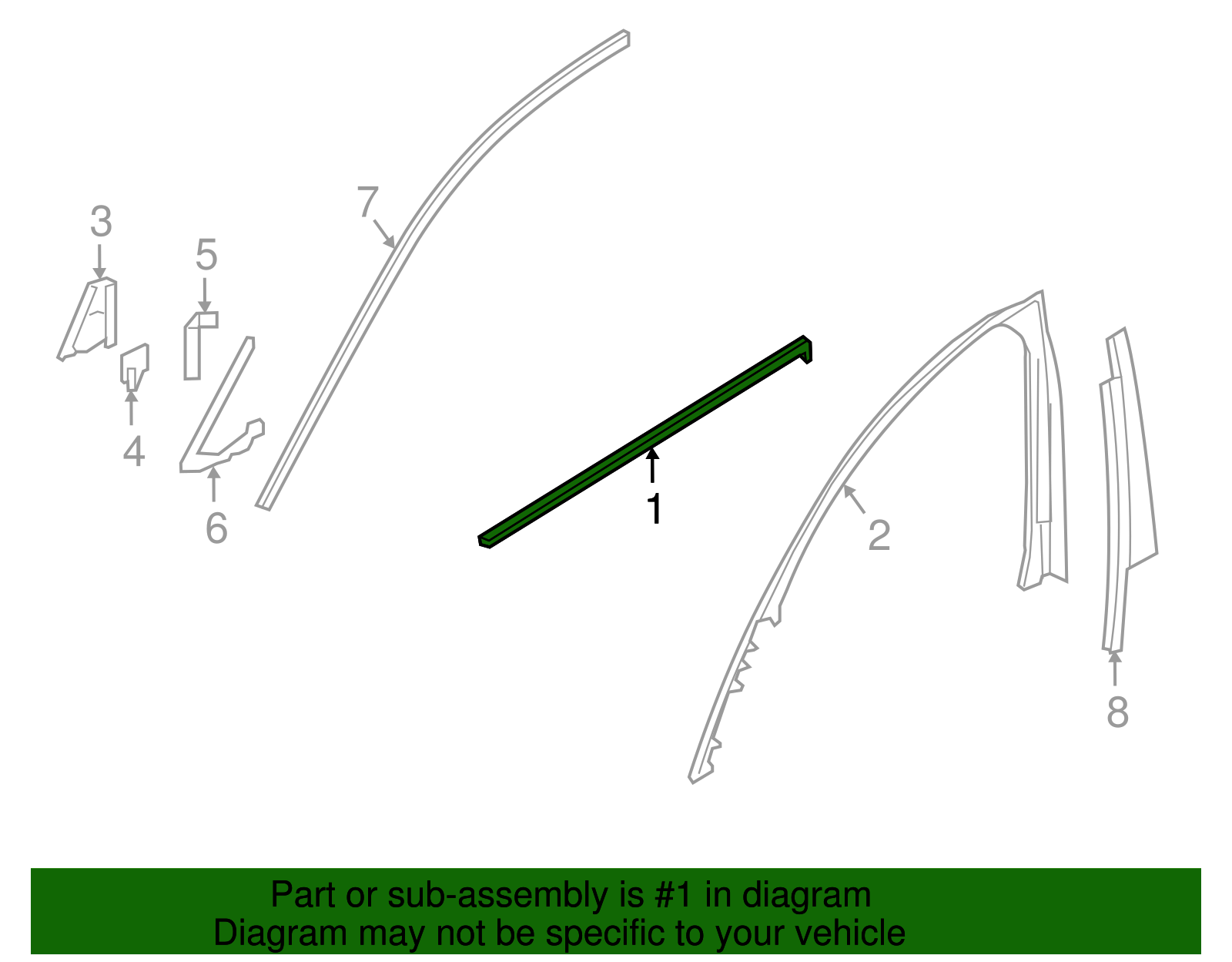 2016-2022 BMW Outer weatherstrip, right 51-33-7-437-864 ...