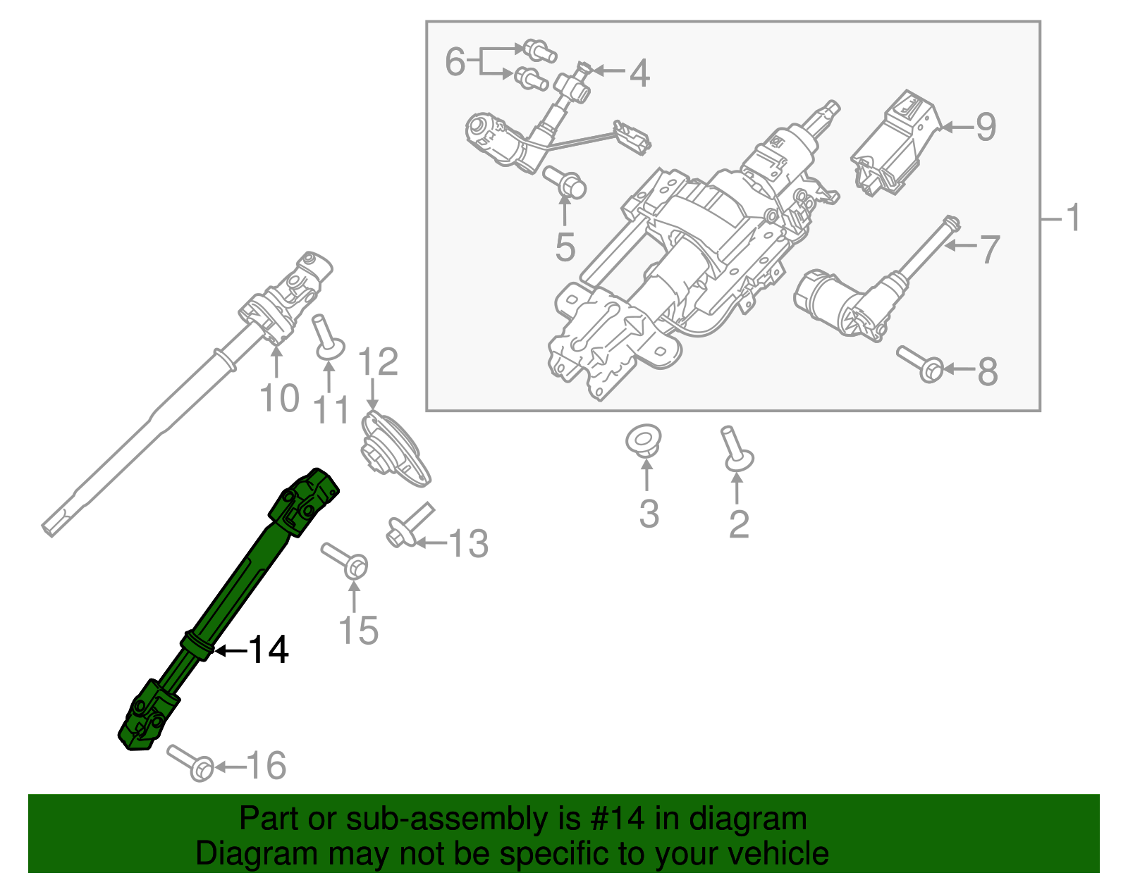 OEM Ford Lower Shaft For 2015-2020 Ford F-150 - Part No. FL3Z-3B676-A ...